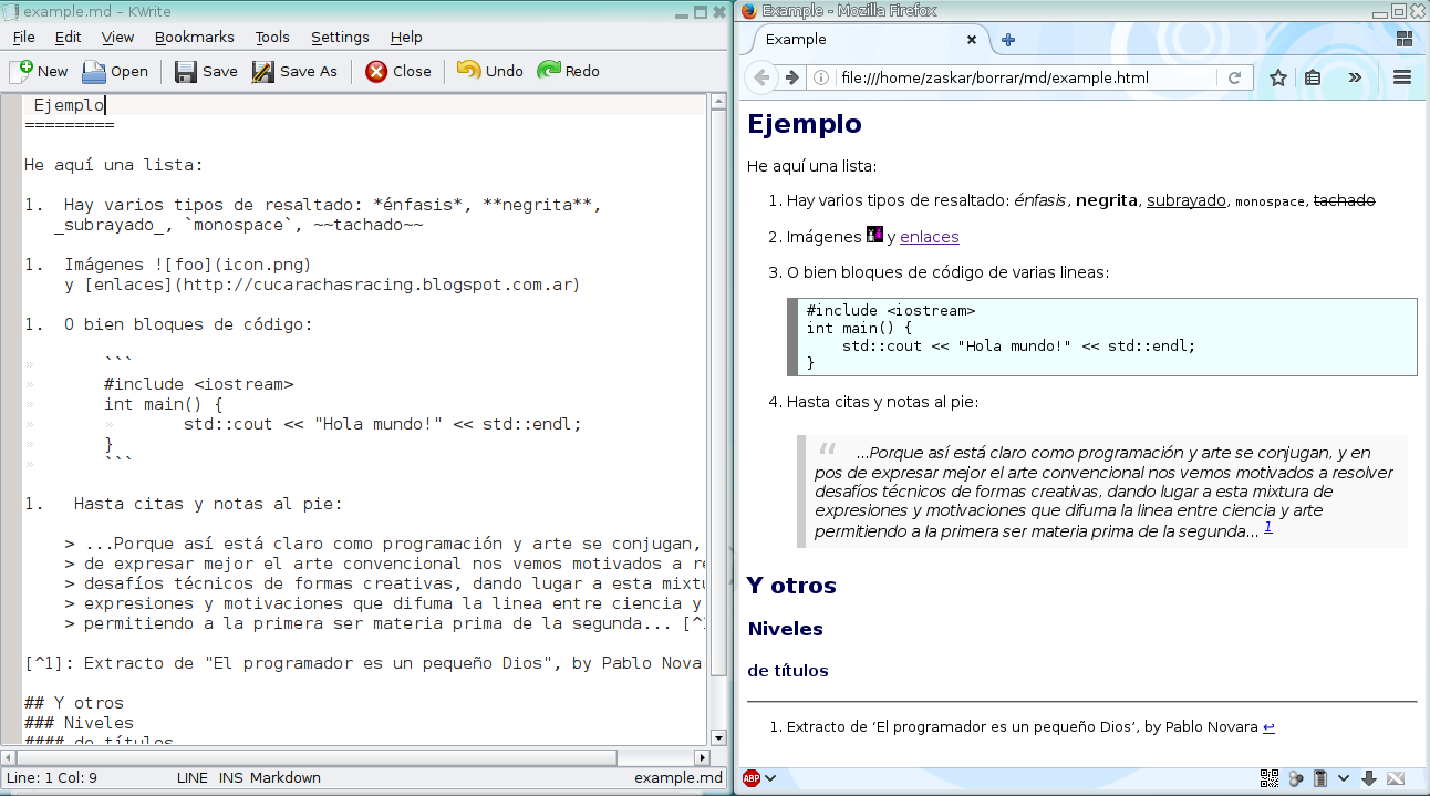 Cucarachas Racing: Markdown vs HTML Cucarachas Racing: Markdown vs HTML