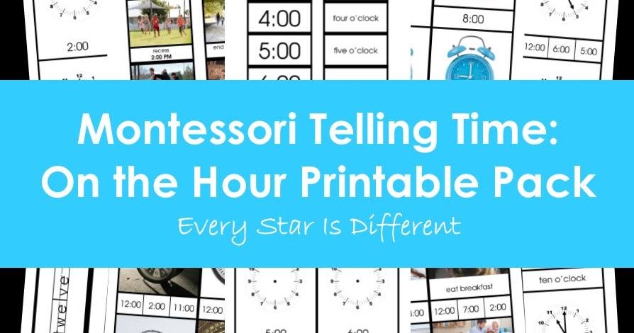 Every Star Is Different: Montessori Telling Time: On the Hour Printable ...