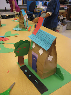 Paper Bag Houses Craft | Munchkins and Mayhem