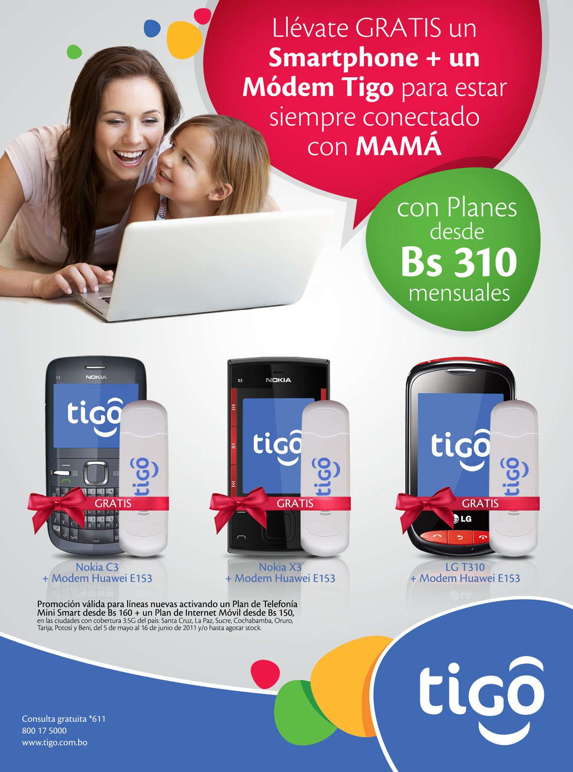Tigo Bolivia: SMARTPHONE + MODEM (COMBO)