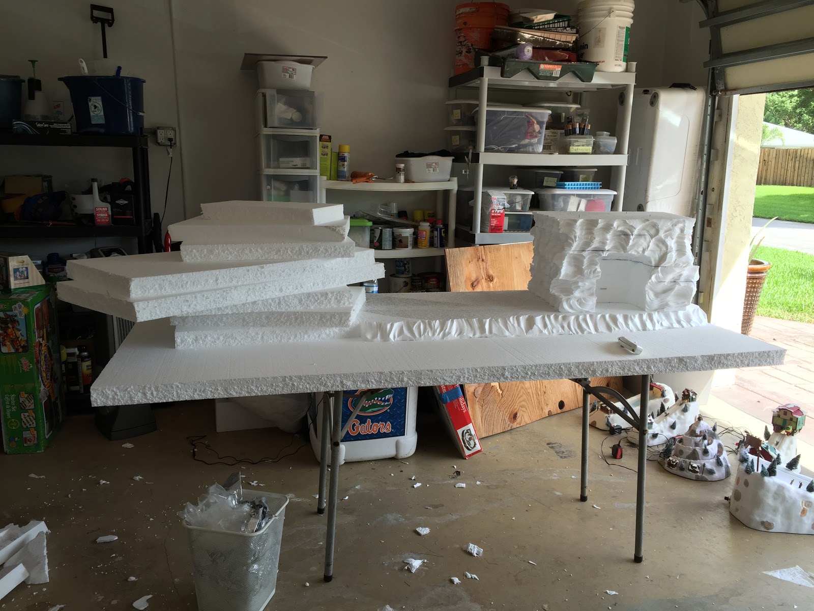 Copeland Christmas Blog: Making a mini Christmas Village Using Styrofoam