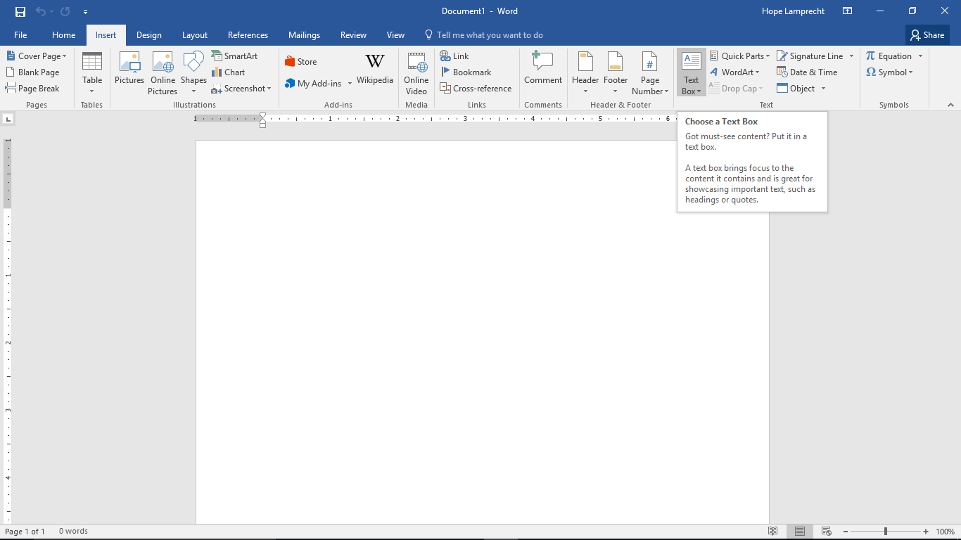 Explain How You Would Insert A Textbox And Why You Would Use One In The First Place