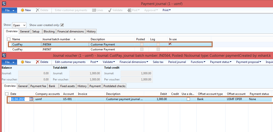Learn Basics of AX D365 FO: Creating Customer Payment Journal Using X++ ...