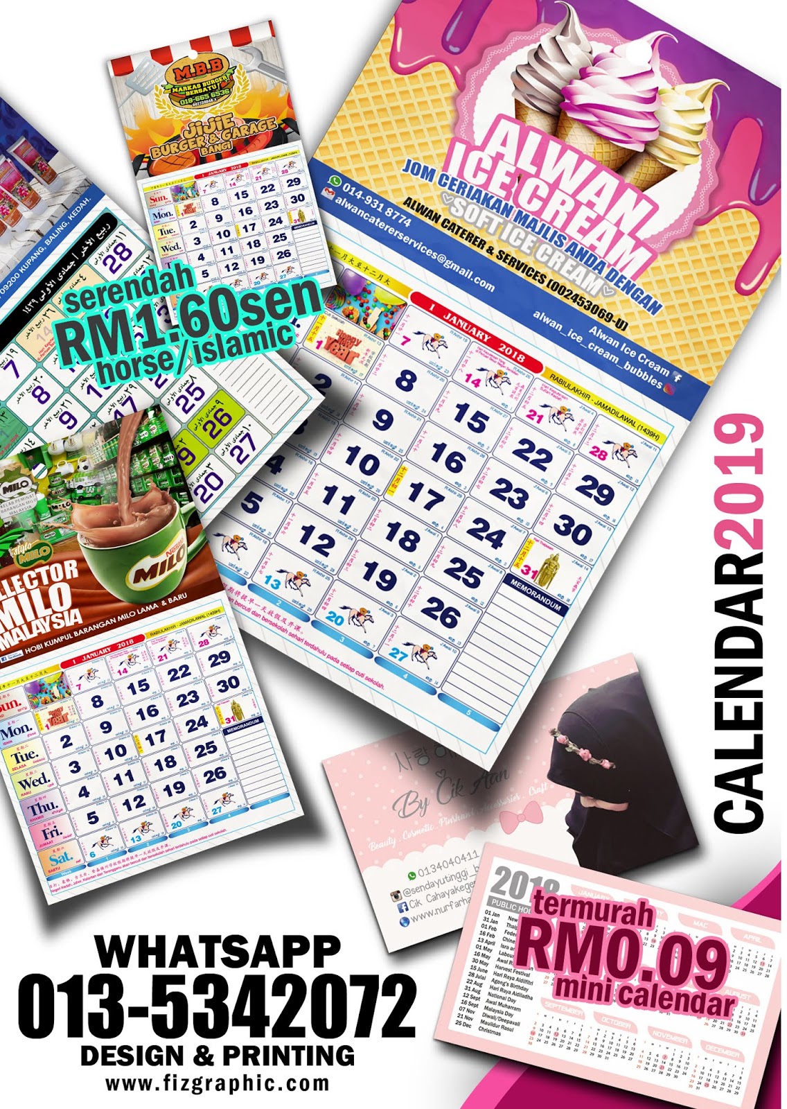 Fizgraphic: Print Kalendar Kuda/Islamic 2019!! OPEN ORDER!