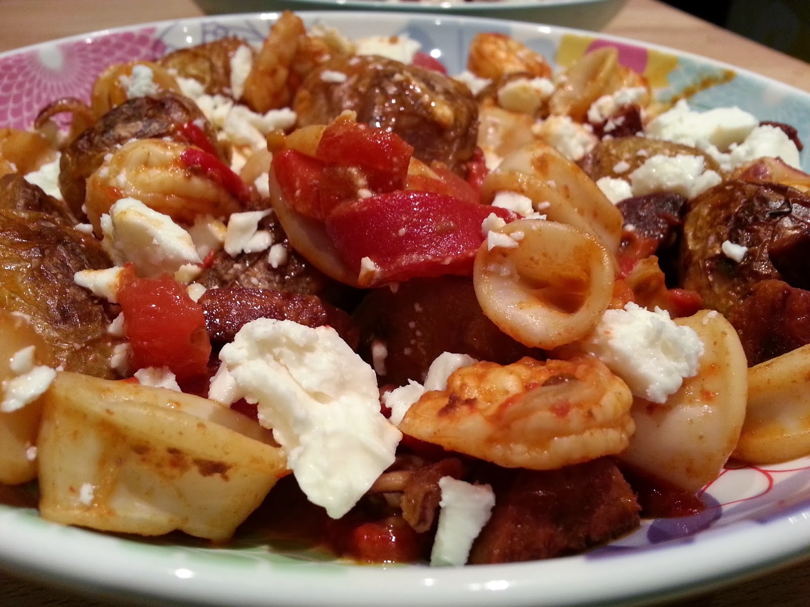 Slimming World Delights: Squid, Shrimp and Chorizo with Feta and New ...