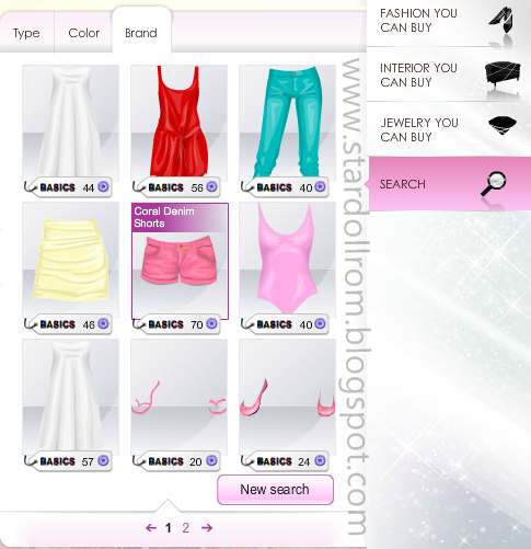Stardoll-Ro: Basics available in StarBazaar