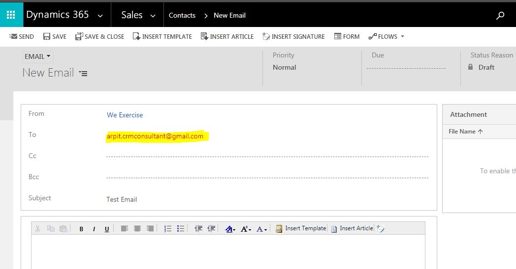 Arpit's Dynamics 365 Blog: Send an Email to the user who is not ...