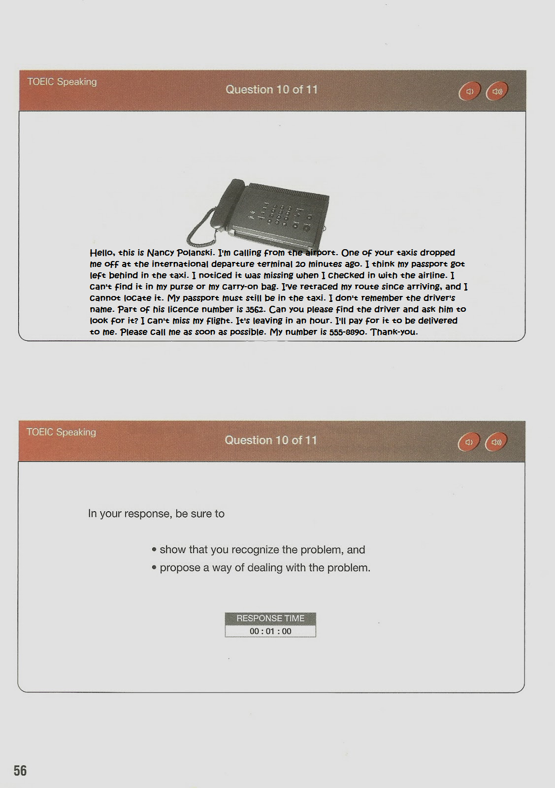 TOEIC: speaking practice set 1