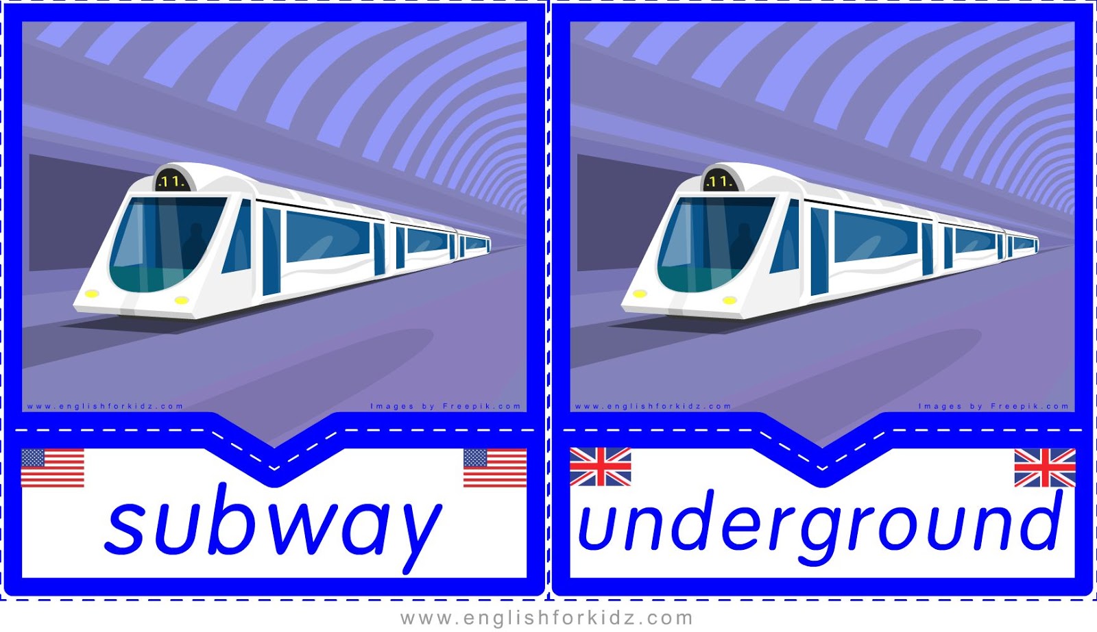 English for Kids Step by Step: Printable Transportation Flashcards. Part 2.