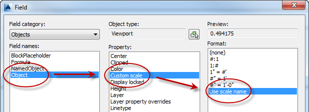 Frozen Layers: AutoCAD: Using Fields to display VP Scale