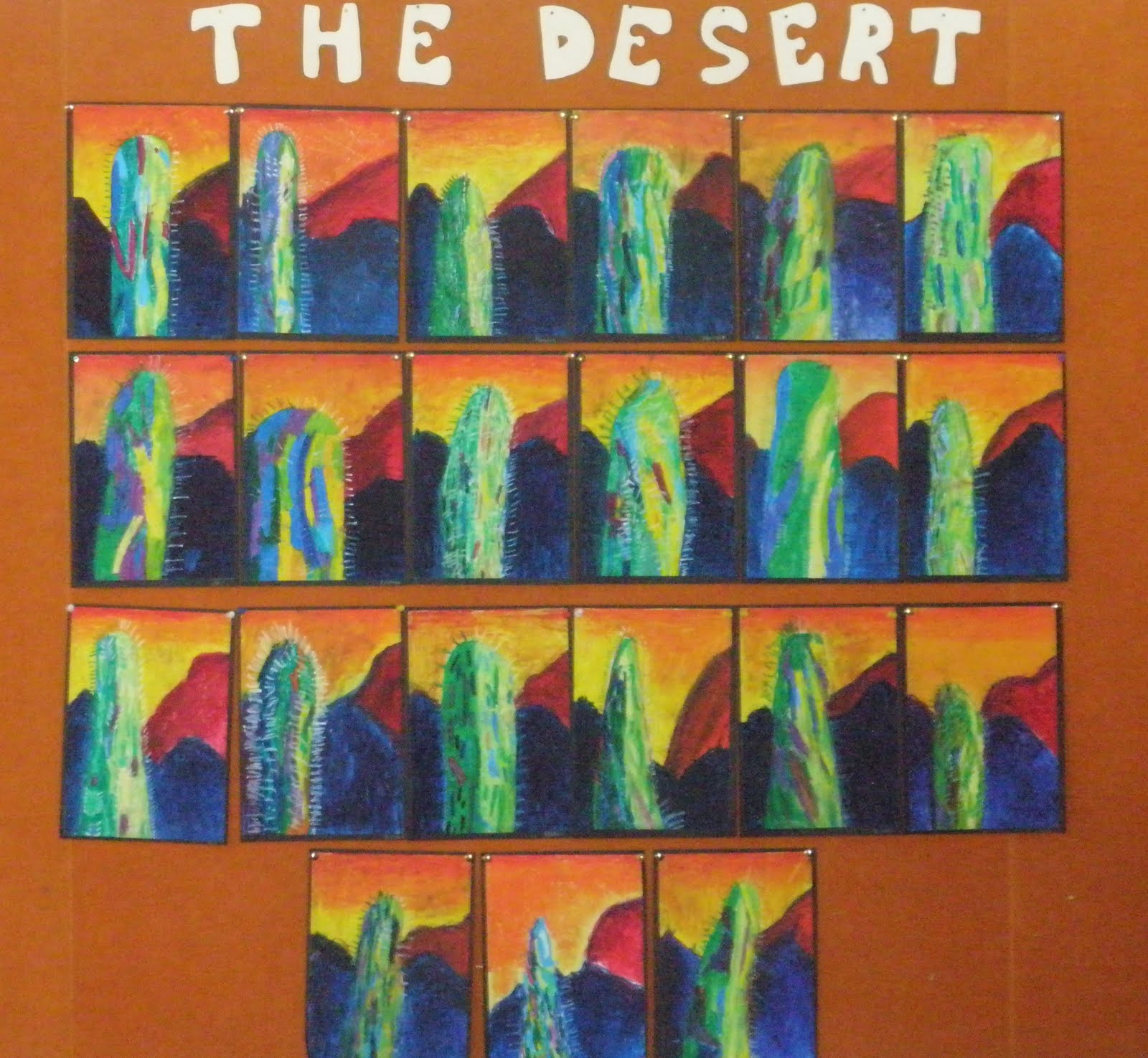 Art with Mrs Baker: Desert Cactus Oil Pastel Drawings