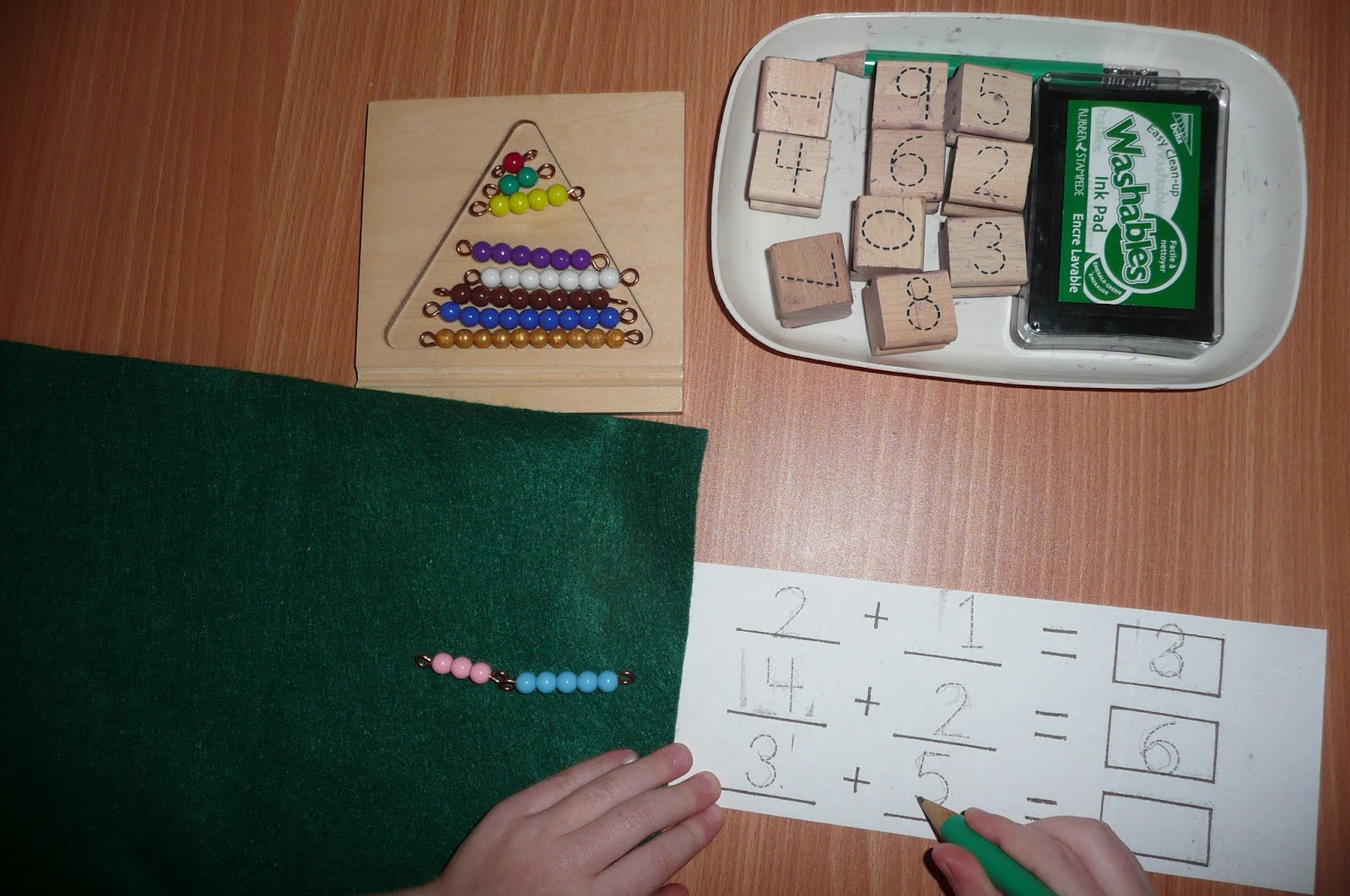 Montessori Teachings: Addition with the Short Bead Stair