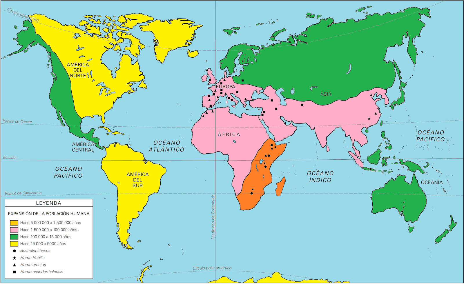 Social Site: Mapa: Expansión de la población humana en el mundo