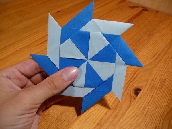 origami chinese throwing star ~ easy paper craft for kids