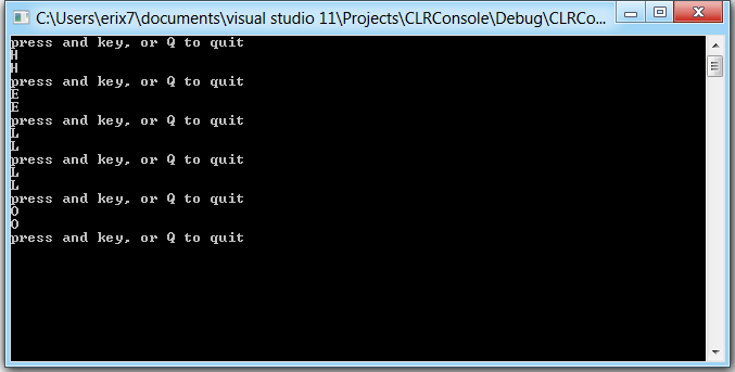 Dev-MicroSoft: Console::ReadKey() - obtain a single from Console