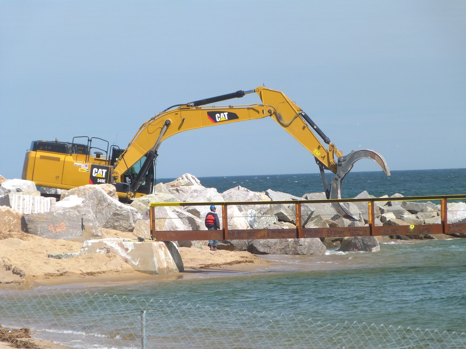 Photo Essay of the Merrimack River North Jetty Repairs: Loading Stone ...