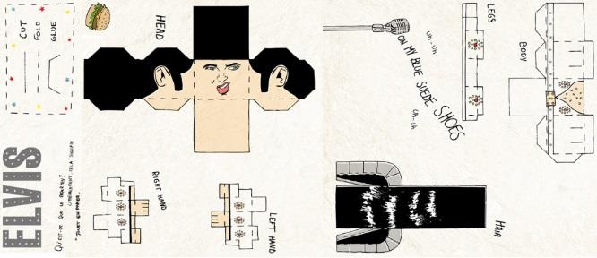 Papermau Rock`n`roll Circus Elvis Presley Paper Toy Las Vegas