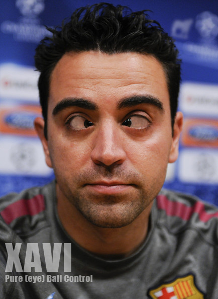 Barca Funny Gallery: Xavi Pure Eye Ball Control