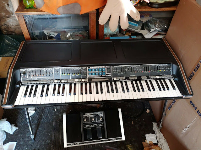 MATRIXSYNTH: Moog PolyMoog Poly Analog Synthesizer w/ Foot Pedals