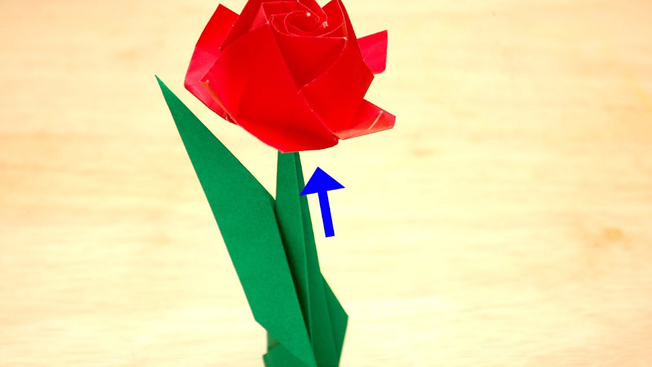 How To Make An Origami Rose With Stem Origami Choices