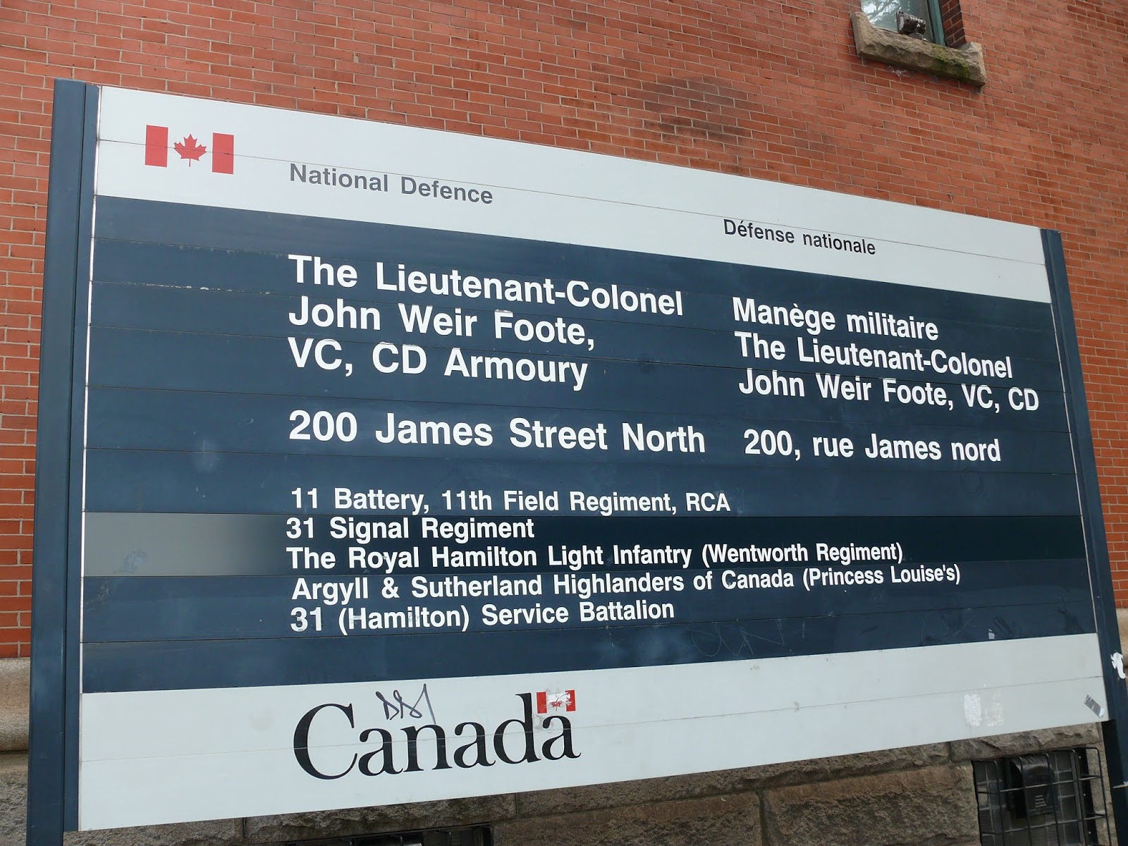 Ontario War Memorials: Hamilton - Lt-Col.John Weir Foote Armoury