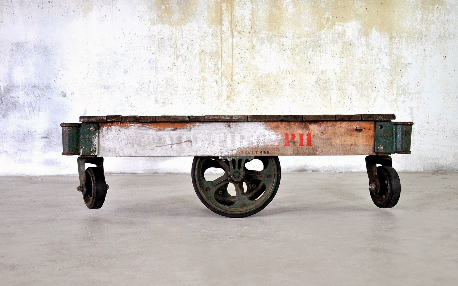 SELECT MODERN: Industrial Chic Reclaimed Wood Railroad Cart Coffee or ...