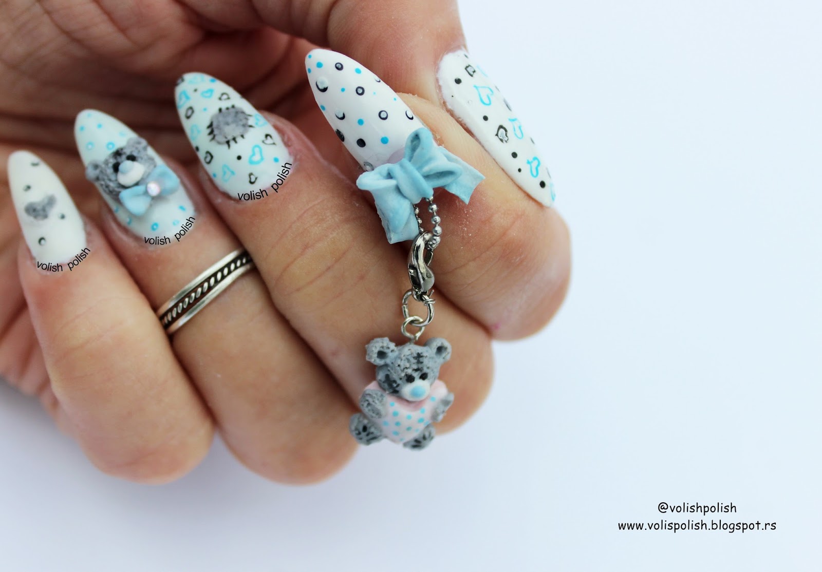 VOLISH POLISH: 3D i 4D nail art: Tatty Teddy Me to You medvedić od akrila