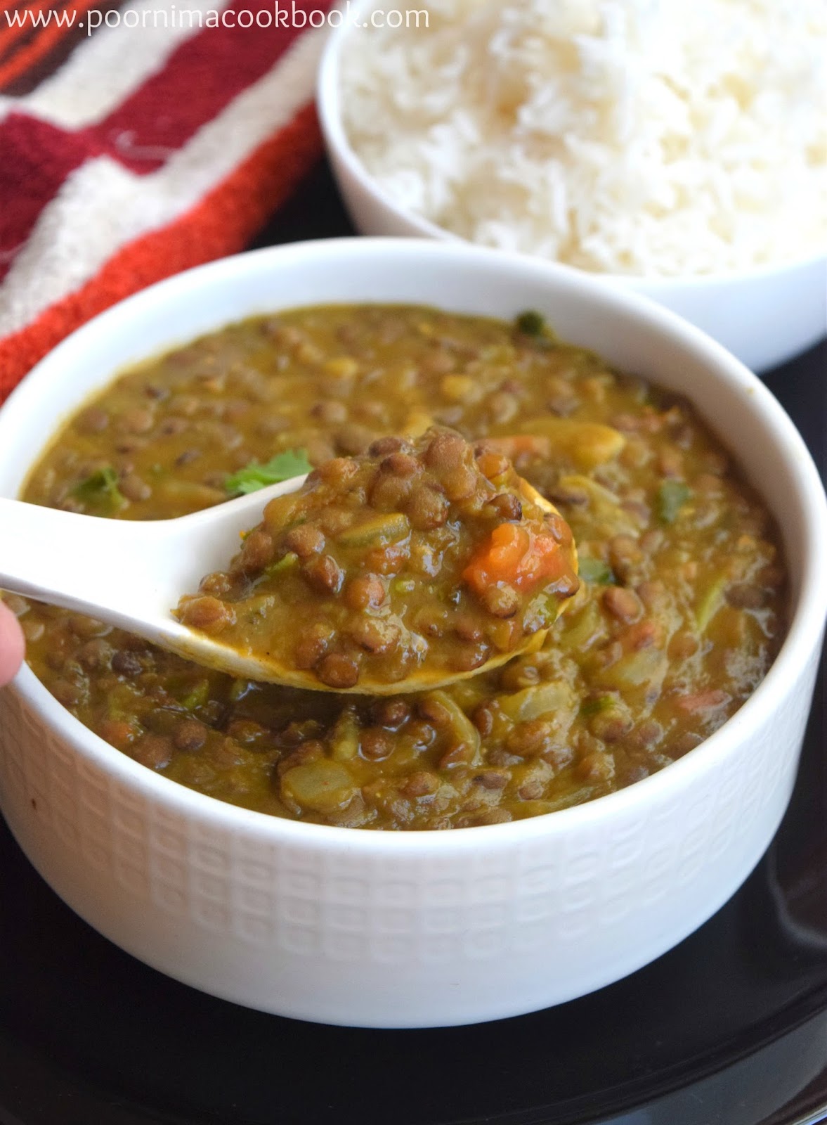 Poornima's Cook Book: Whole Masoor dhal / Masala Masoor Dal Recipe