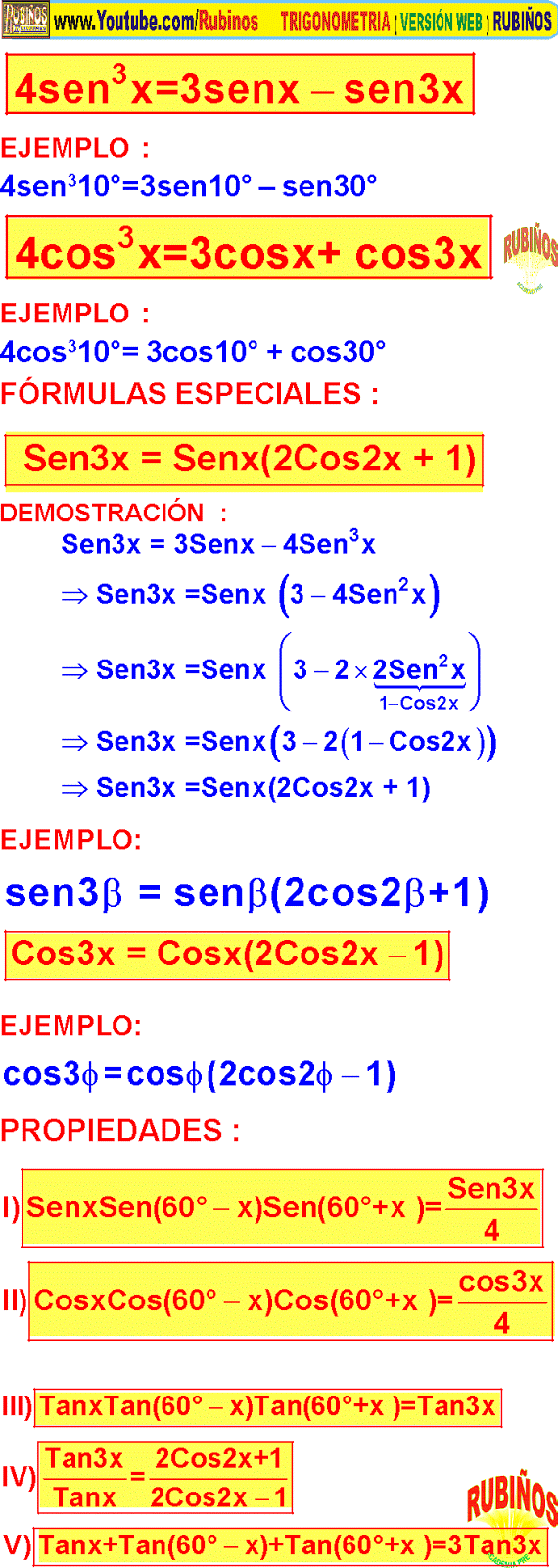 IDENTIDADES DEL ANGULO TRIPLE EJERCICIOS RESUELTOS DE TRIGONOMETRIA PDF