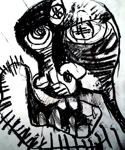 Ross Smirnoff Art: I made these drawings while hanging out in Nate's studio