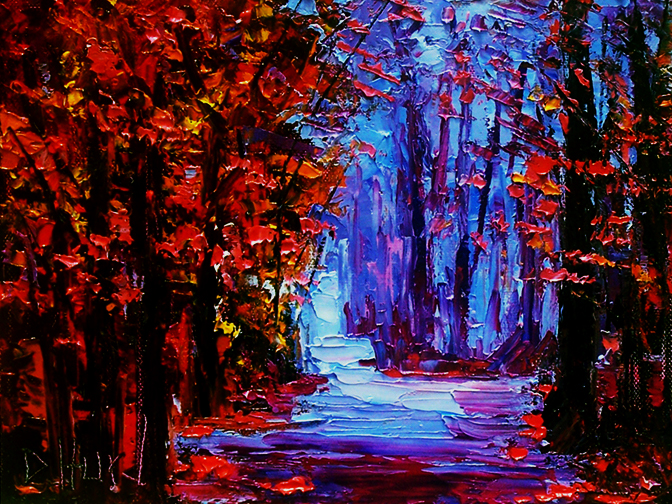 Debra Hurd Original Paintings AND Jazz Art: landscape fall trees art ...