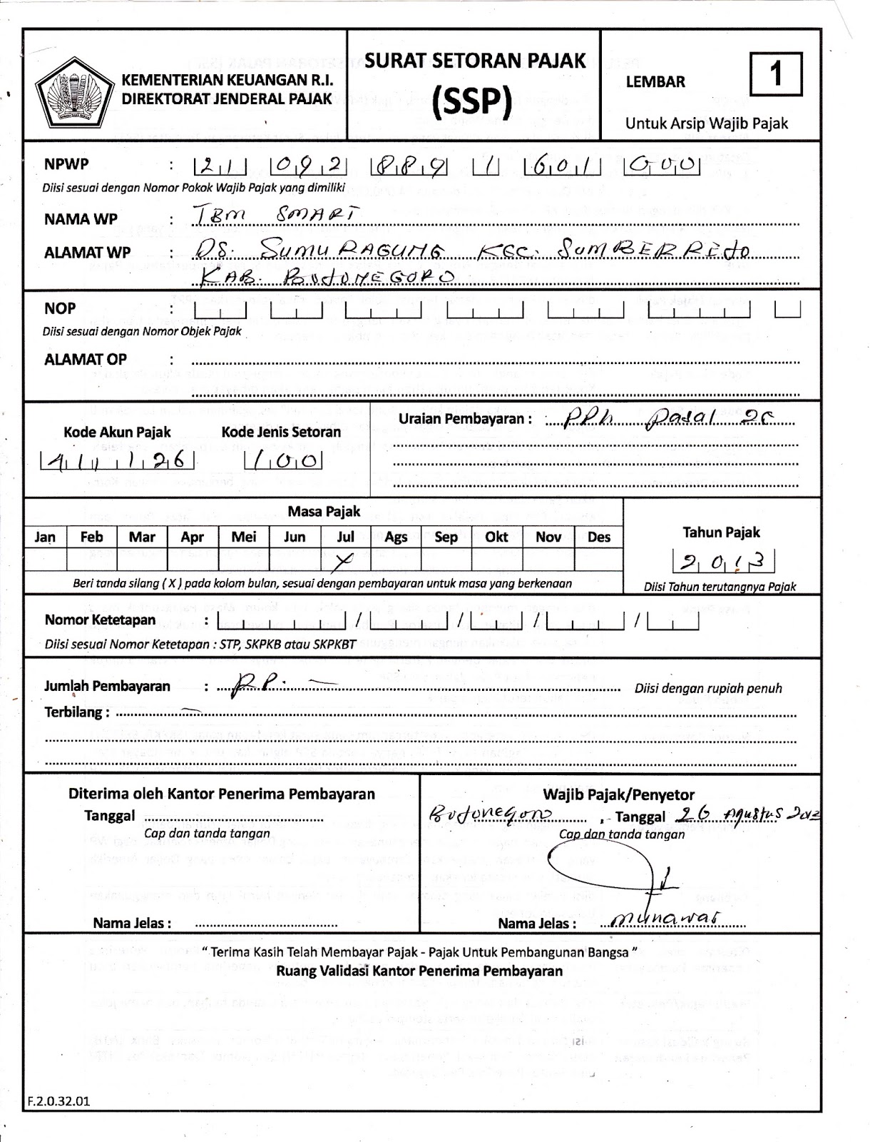Bagaimana Mengisi SPP Bulanan bagi Wajib Pajak | Info pekan ini
