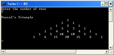 C program to print the Pascal's Triangle | C Programs