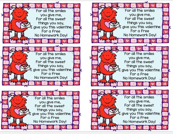 Live and Learn: Valentine's Day Poem and Homework Pass FREEBIE