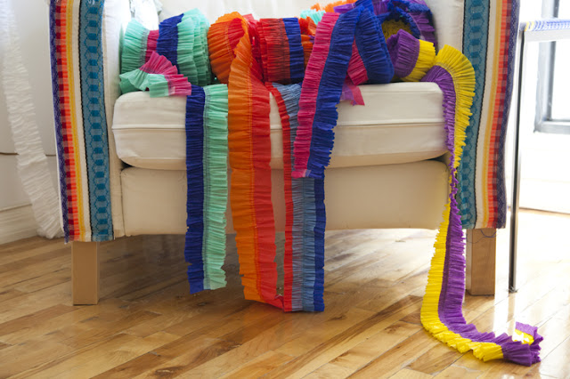 Miniature Rhino: DIY: Sewn Crepe Paper Installation