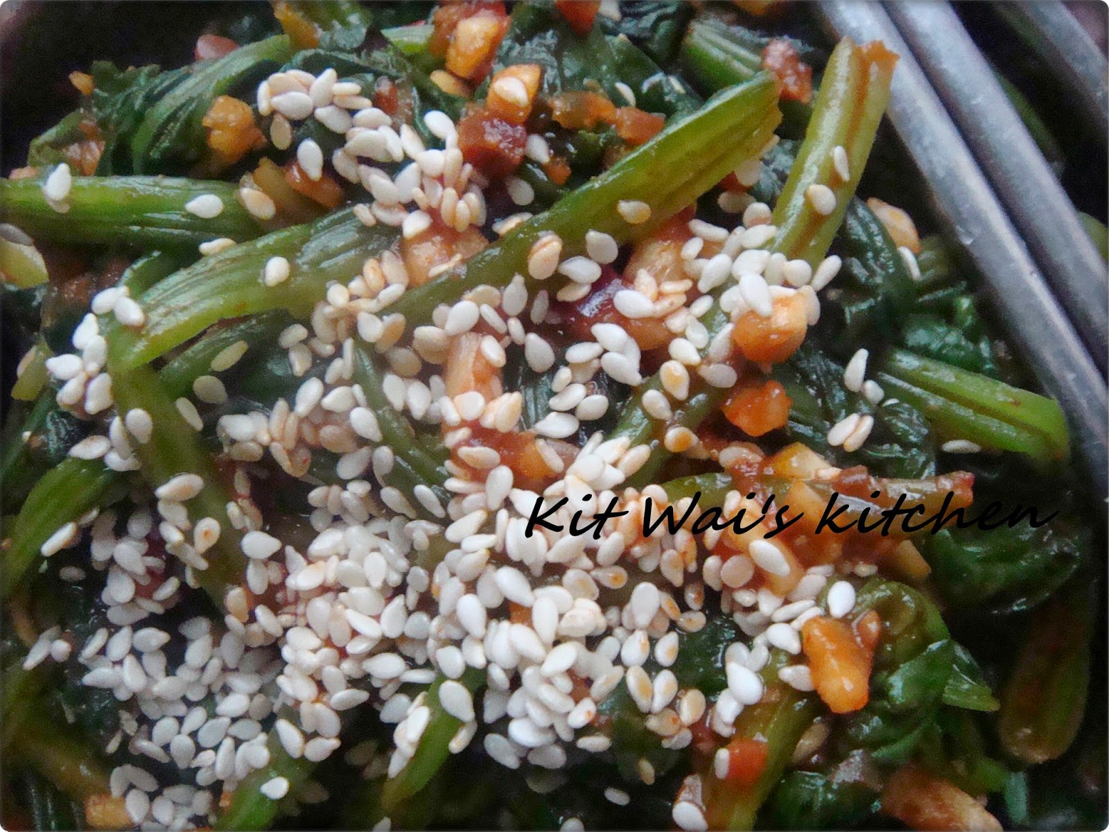 Kit Wai's kitchen : 韩式凉拌菜 ~ Korean Spinach / Shigumchi Namul ( 시금치나물 )