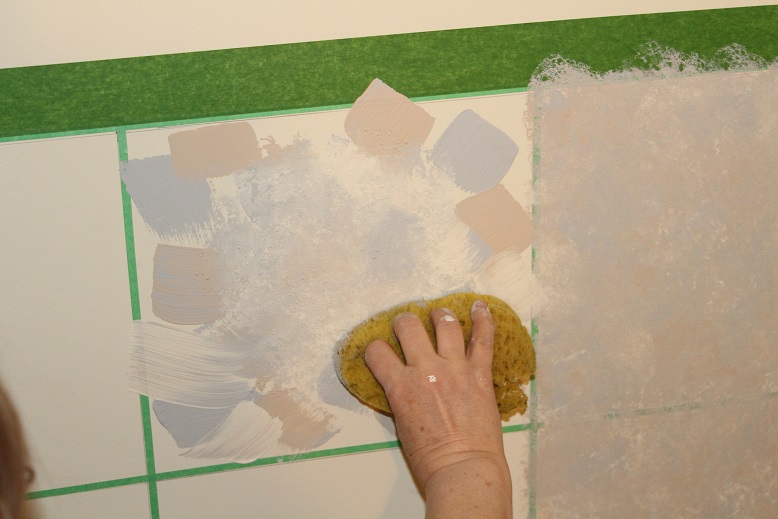 Living Our Lives Well: Faux Painting Ceramic Tile Walls