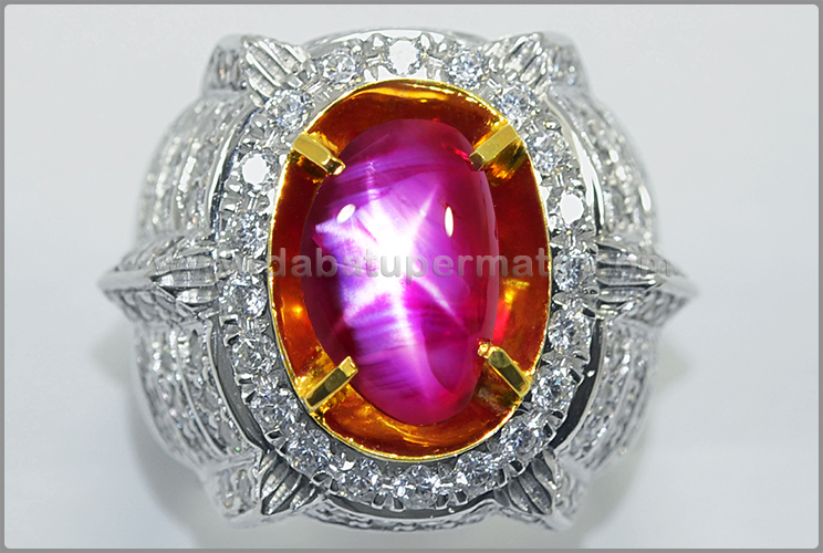 Natural No Heat RUBY Star Burma Mirah Delima Antik + Langka - RBS 273