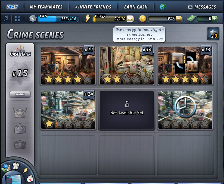 Only Your Team Made Provide You Chips,Burger and Cash - Criminal Case