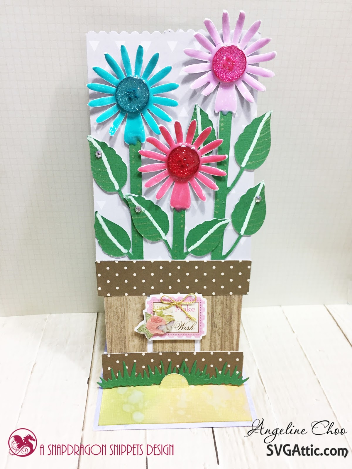 Easel Flower Card with SVG Attic - Scrappy Scrappy