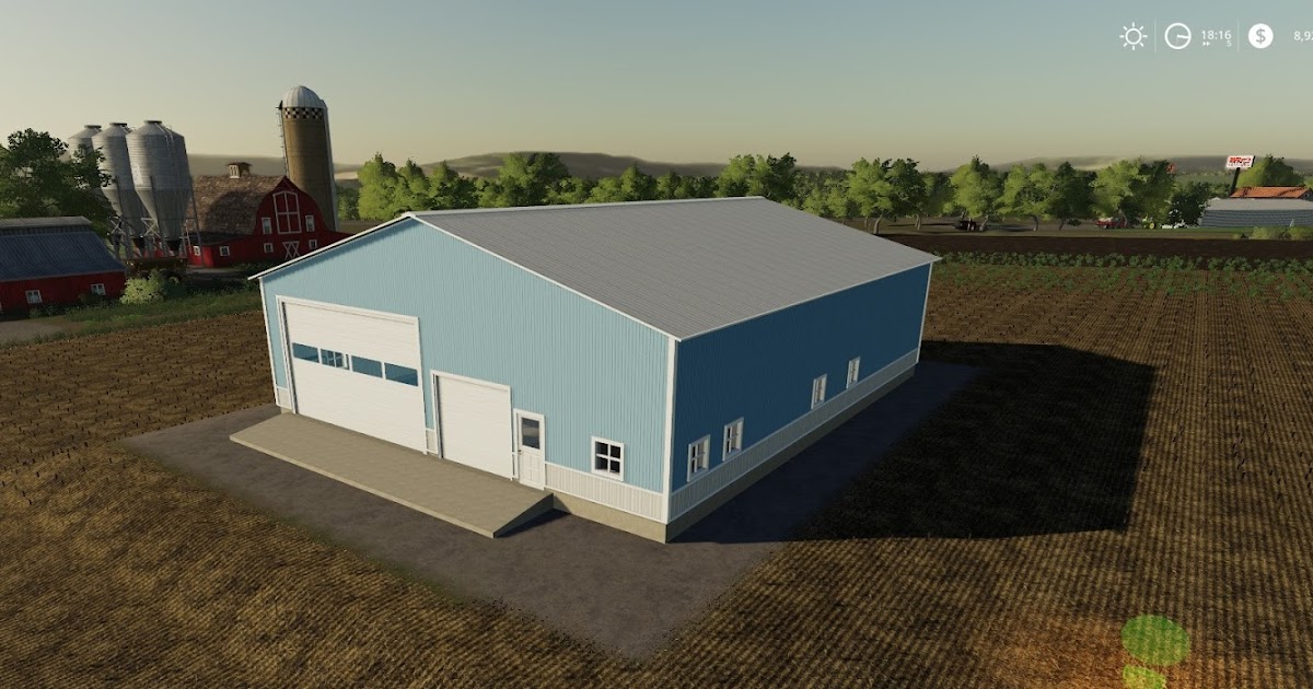 FS19 Placeable Garage USA Style - FS 19 & 22 USA Mods Collection