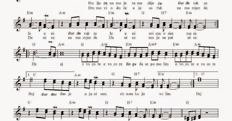 | MILAN JOVIC COVERS |: BIJELO DUGME - DJURDJEVDAN AKORDI I NOTE