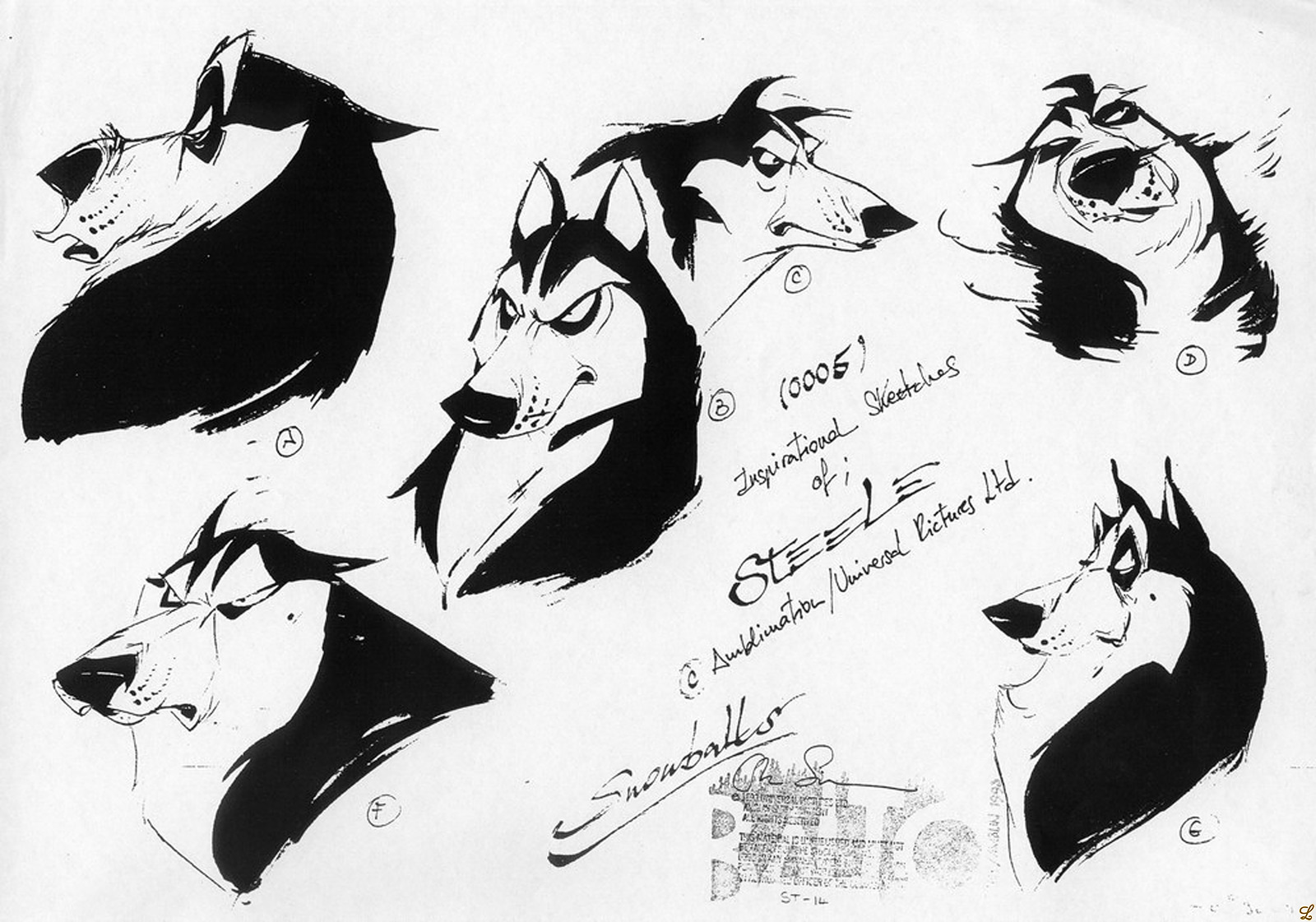 Living Lines Library: Balto (1995) - Characters, Model Sheets
