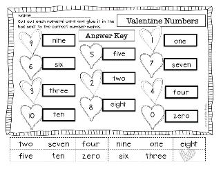 Classroom Freebies Too: Valentine Number Words