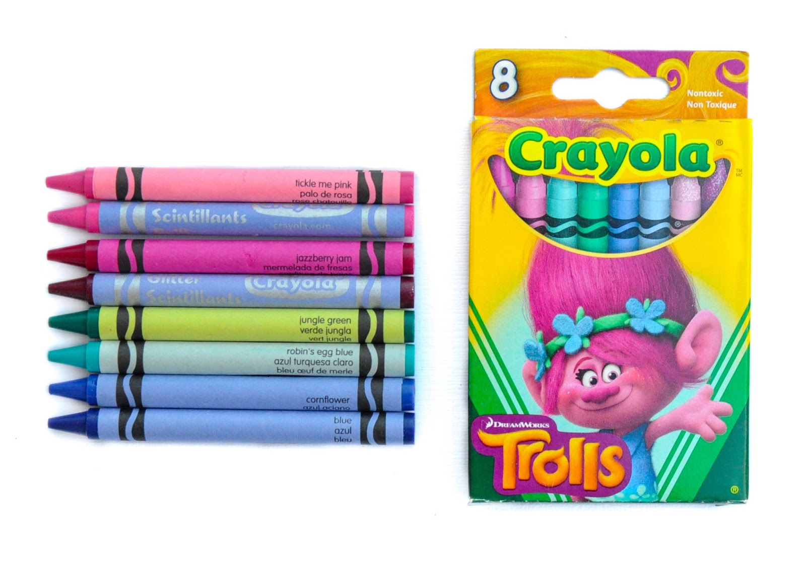 8 Count Crayola Trolls Themed Crayons: What's Inside the Box | Jenny's ...