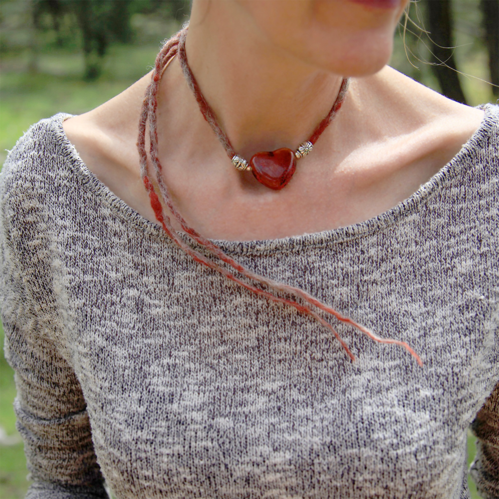 Wildly Woolly: Felted Rope with Heart Necklace