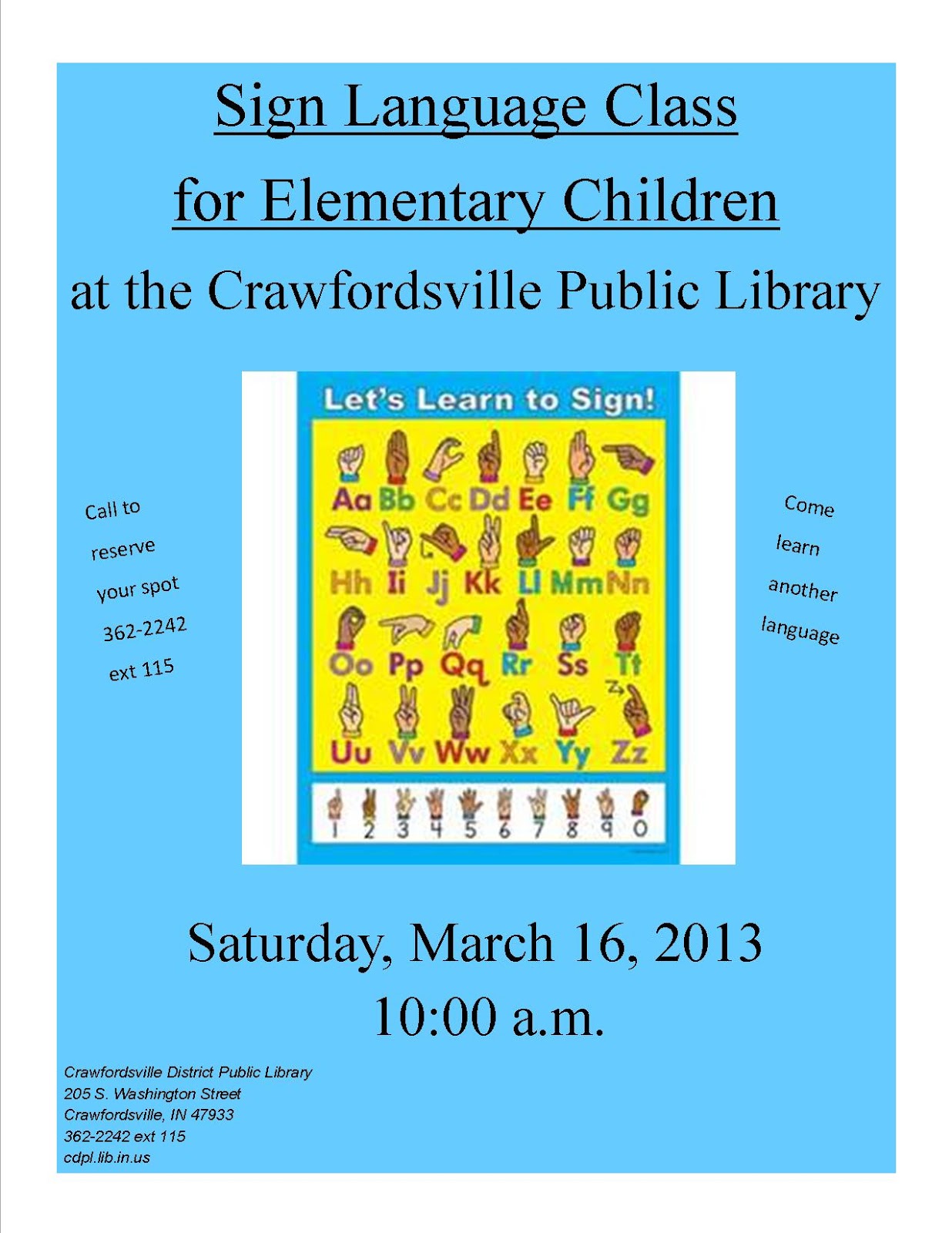 CDPL Children's Services: Sign Up Now for a Sign Language Class for ...