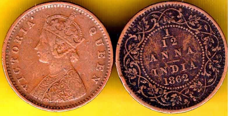 Coins of British India, 1835-1947: 1/12 ANNA (ONE PIE)