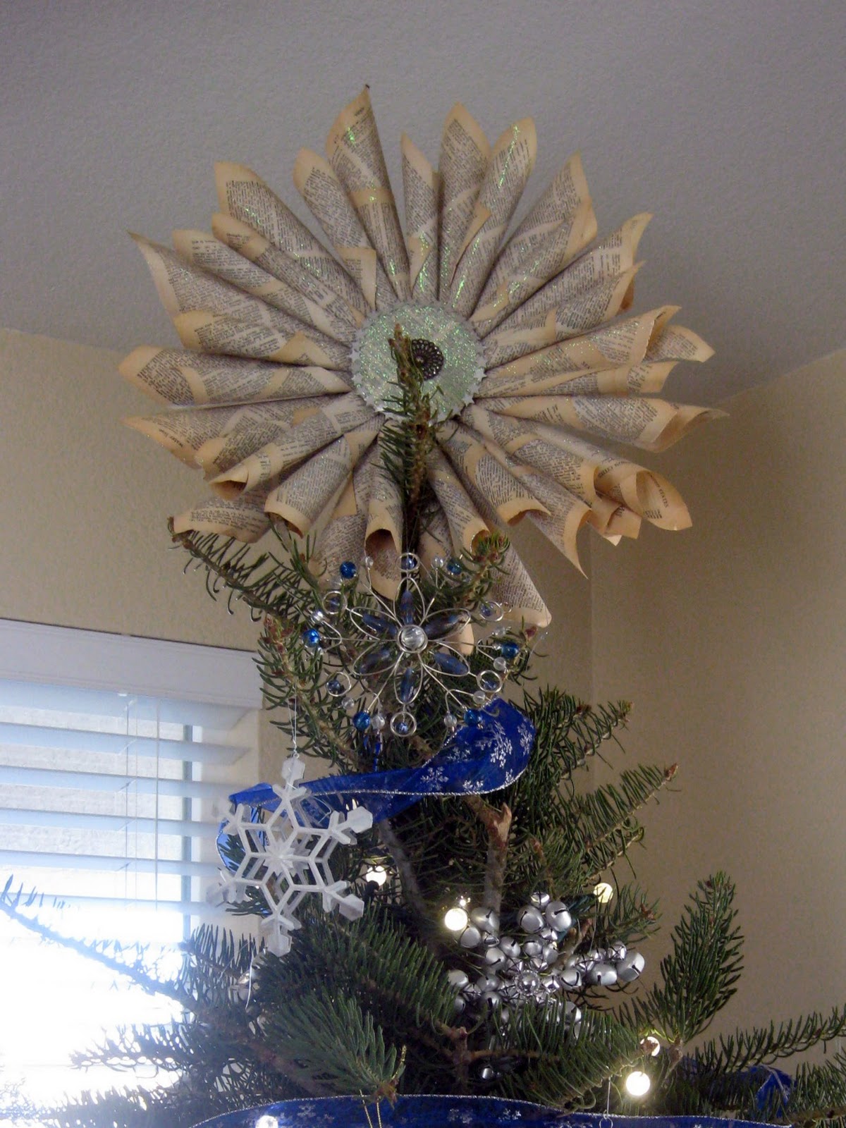 april's craft nest: book page tree topper