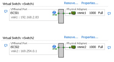 Freedom Space: Multipathing using iSCSI with multiple NICs - ESX Configuration